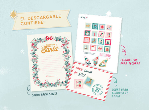 Lista para Santa con sobre y estampillas - Descargable GRATIS – Blog ...
